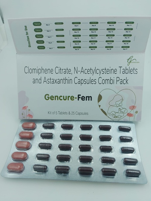 Clomifene Citrate, N-Acetylcysteine Tablets, and Astaxanthin Capsules ...